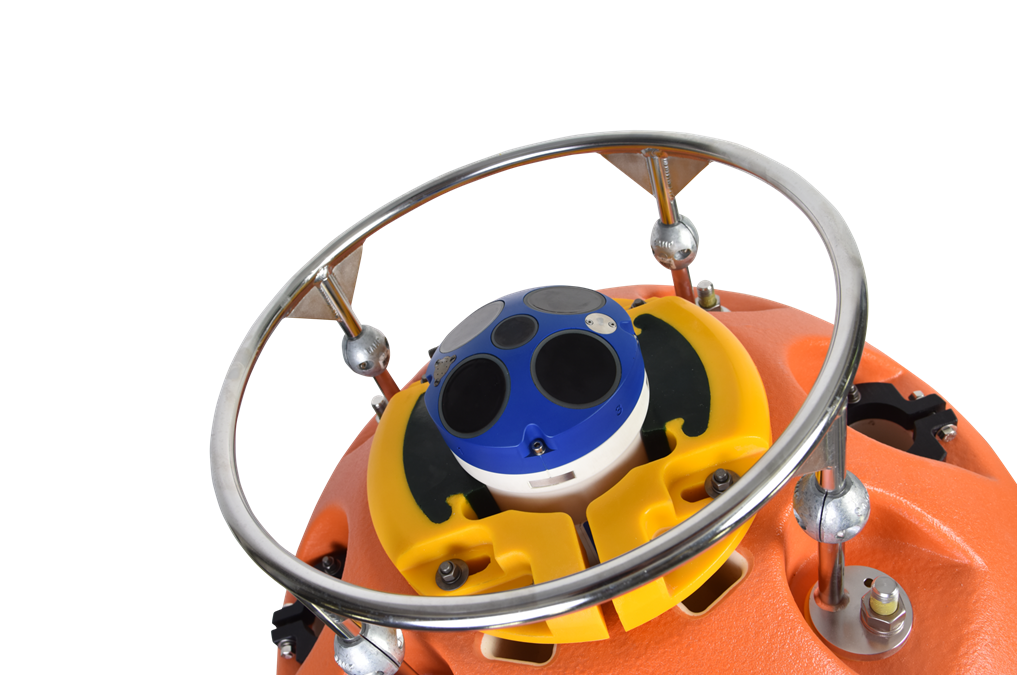 DeepWater Ring Frame Spherical ADCP Buoy CloseUp - DeepWater Buoyancy